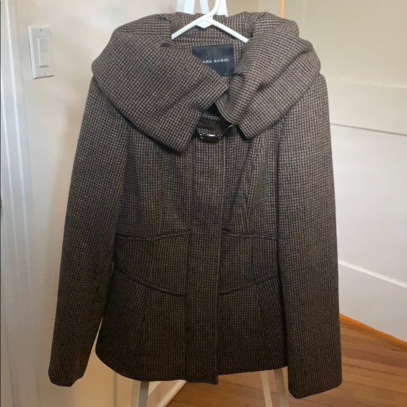 Zara | Jackets & Coats | Houndstooth Coat | Poshmark